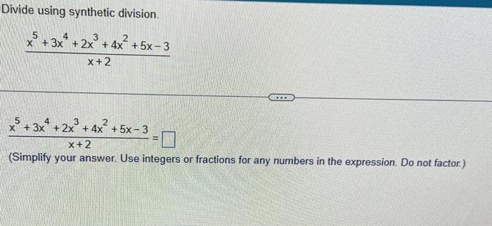Solved Divide using synthetic division. | Chegg.com