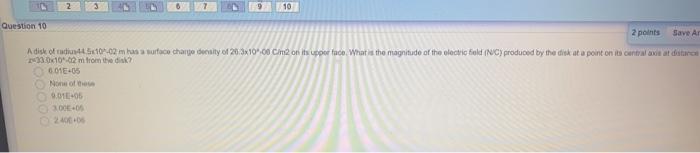 Solved 10 Question 10 2 points Save A A disk of cudit | Chegg.com