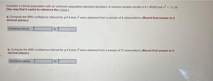 Solved Consider a normal population with an unknown | Chegg.com