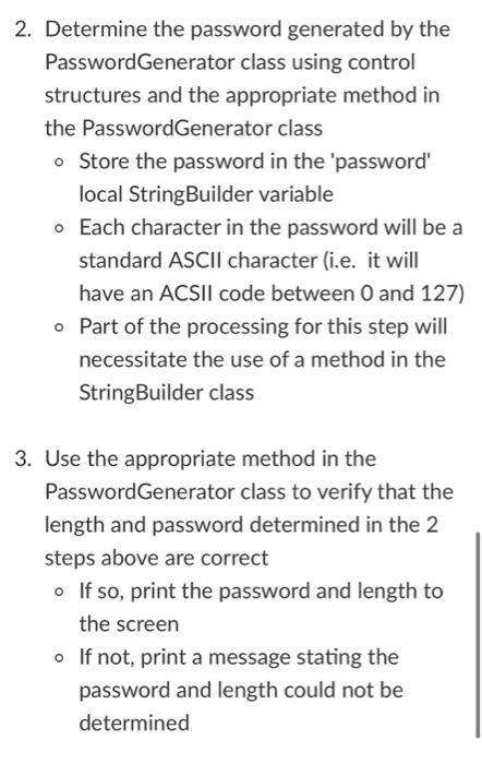Solved Details Supporting files • Password Generator.class | Chegg.com