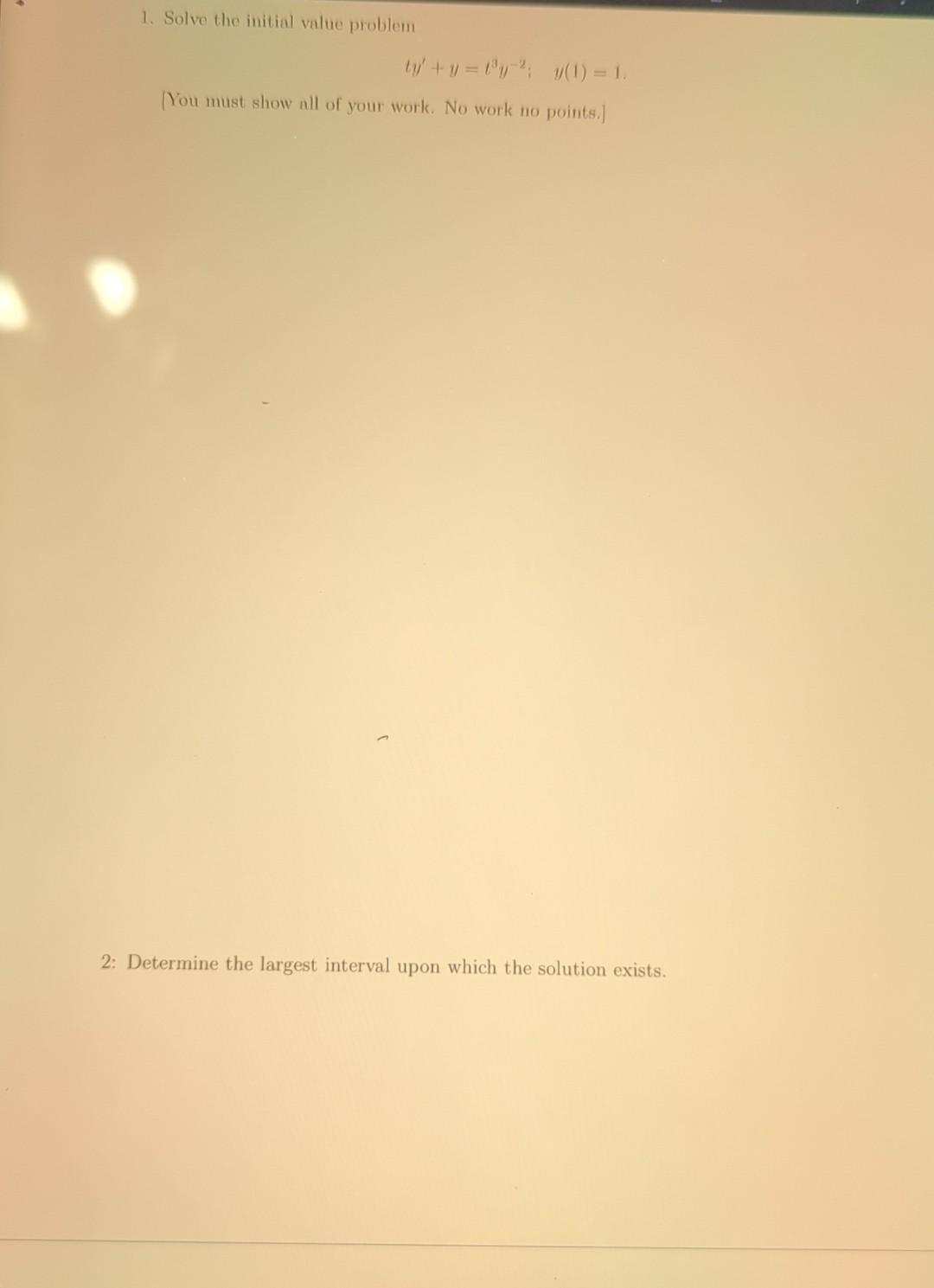 Solved 1. Solve the initial value problem | Chegg.com