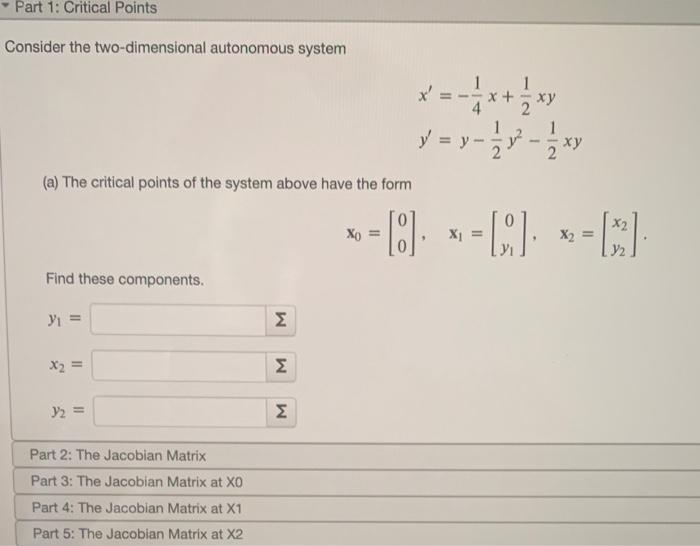 Solved Consider the two-dimensional autonomous system | Chegg.com