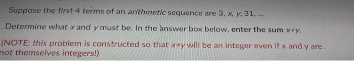 Solved Suppose the first 4 terms of an arithmetic sequence | Chegg.com