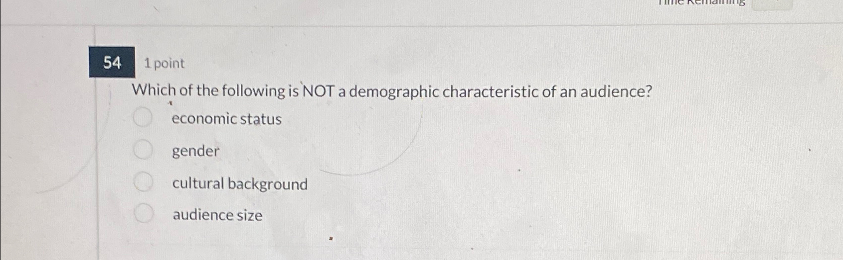 Solved 54 ﻿pointWhich of the following is NOT a demographic | Chegg.com