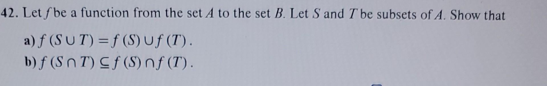 Solved 12. Let f be a function from the set A to the set B. | Chegg.com