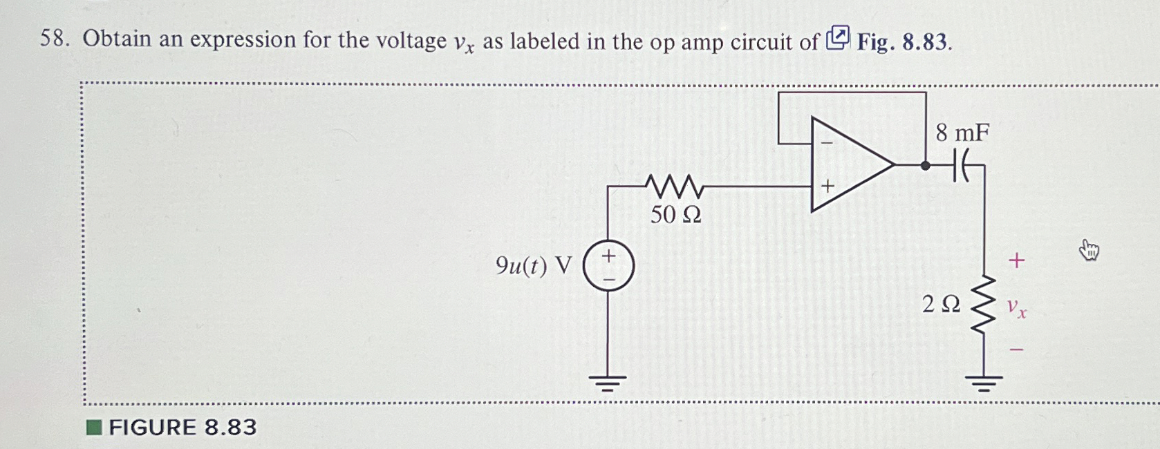 Solved Obtain an expression for the voltage vx ﻿as labeled | Chegg.com