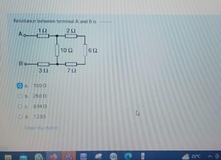 Solved Resistance between terminal A and B is a. 10.0Ω b. | Chegg.com