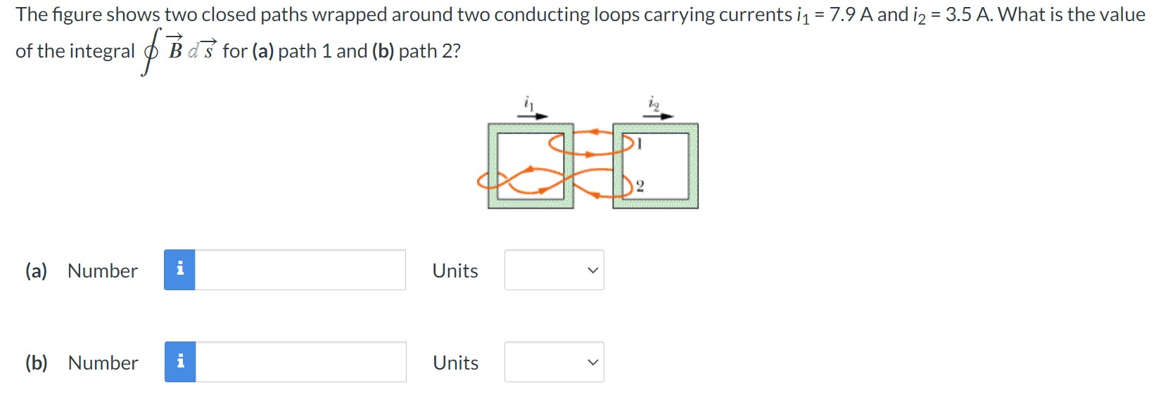 Solved The figure shows two closed paths wrapped around two | Chegg.com