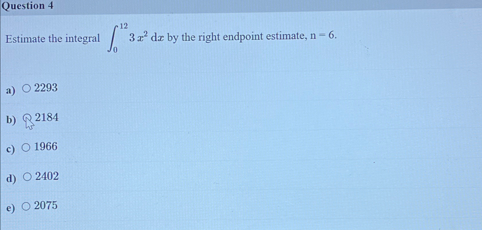 Solved Question 4Estimate the integral ∫0123x2dx ﻿by the | Chegg.com