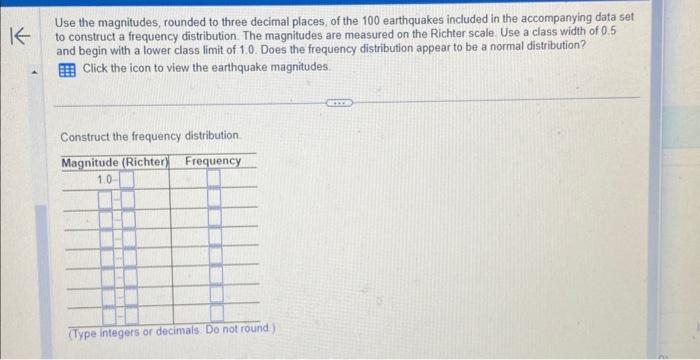 Solved Use the magnitudes, rounded to three decimal places, | Chegg.com