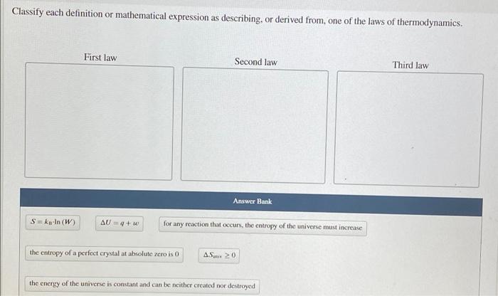 Solved Classify each definition or mathematical expression | Chegg.com