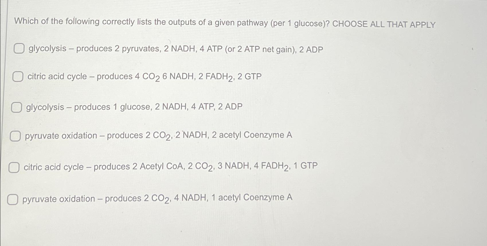 Solved Which of the following correctly lists the outputs of | Chegg.com