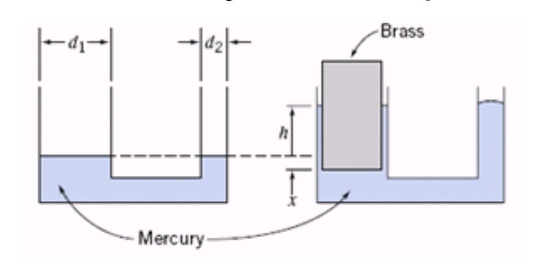 Solved A container with two circular vertical tubes of | Chegg.com
