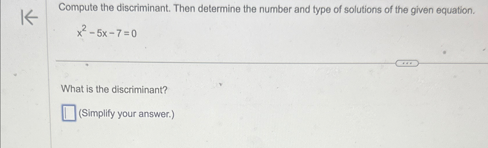 Solved Compute the discriminant. Then determine the number | Chegg.com