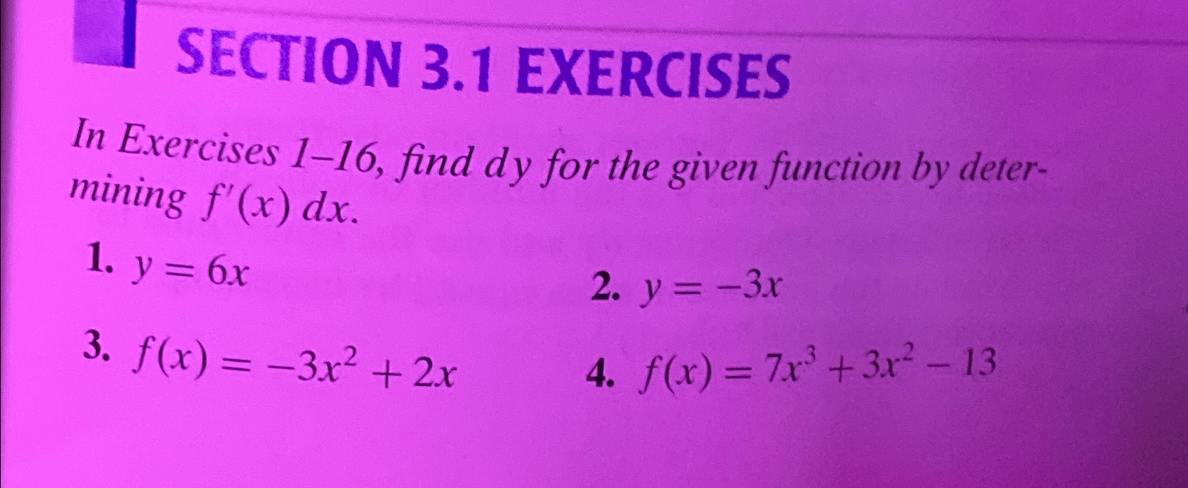 Solved Section 31 ﻿exercisesin Exercises 1 16 ﻿find Dy 