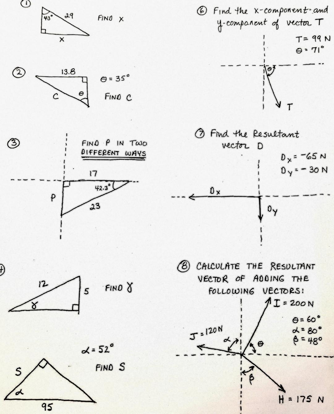 Solved FIND x (6) Find the x-component= and y-component of | Chegg.com