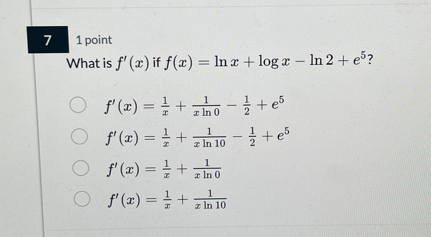 Solved 71 ﻿pointWhat is f'(x) ﻿if | Chegg.com