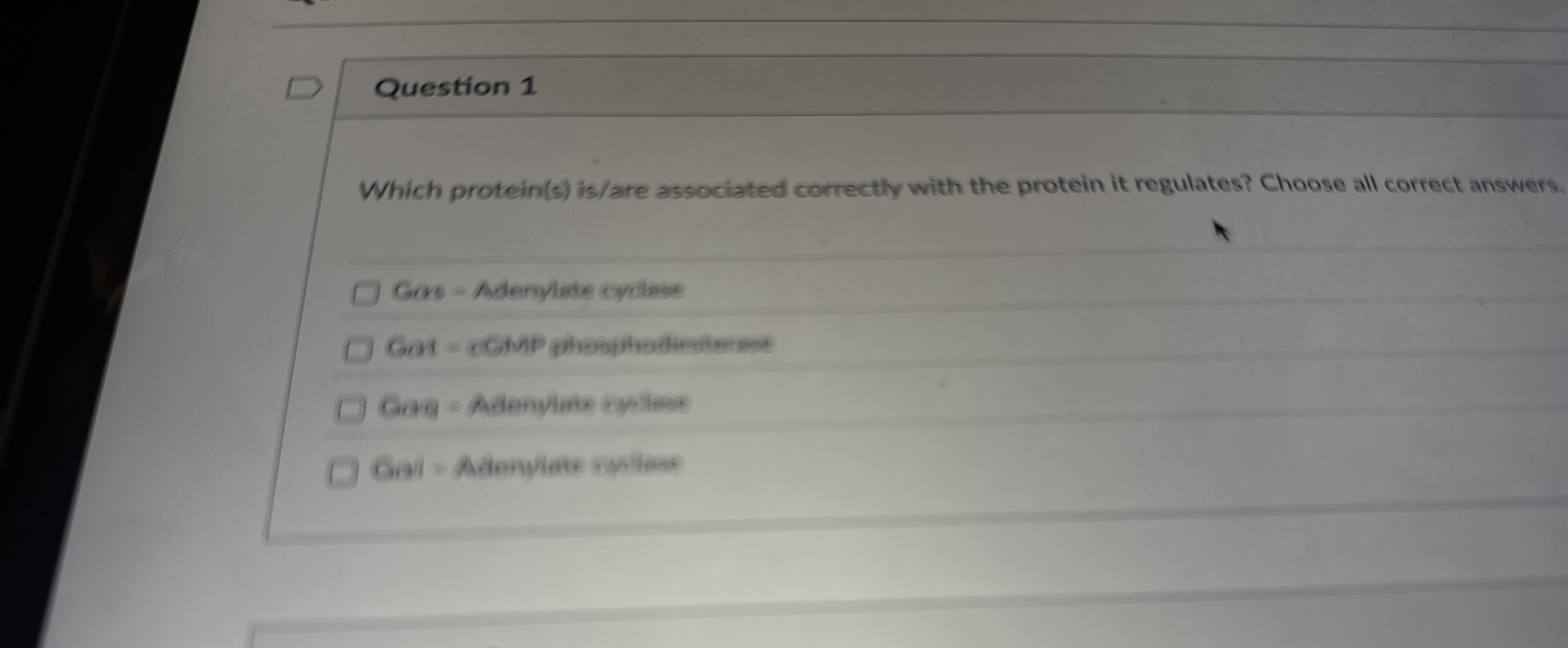 Solved Question 1Which protein(s) ﻿is/are associated | Chegg.com