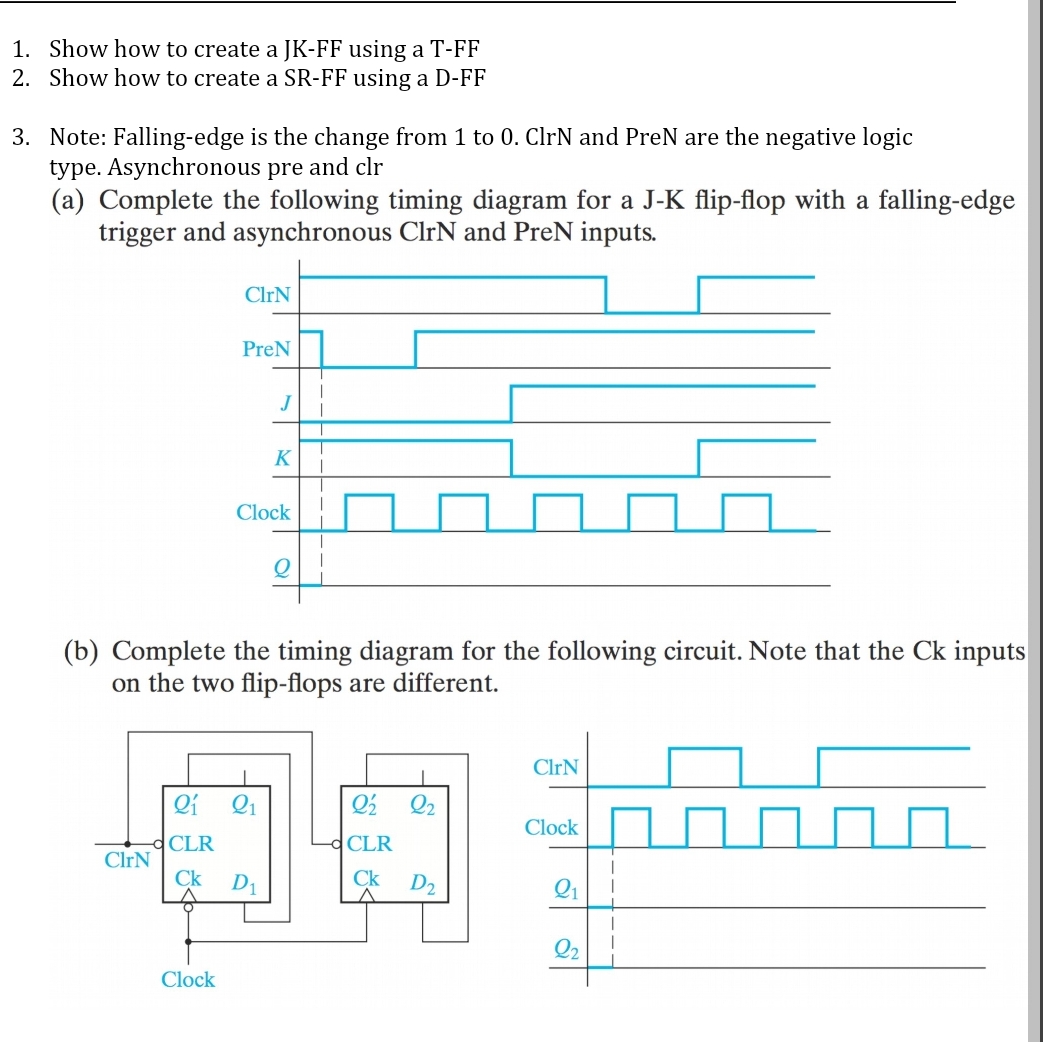 Solved Show how to create a JK-FF using a T-FFShow how to | Chegg.com