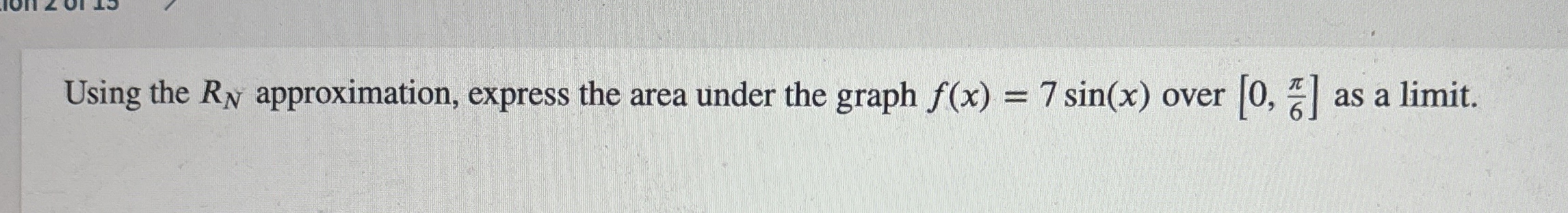 Solved Using the RN ﻿approximation, express the area under | Chegg.com
