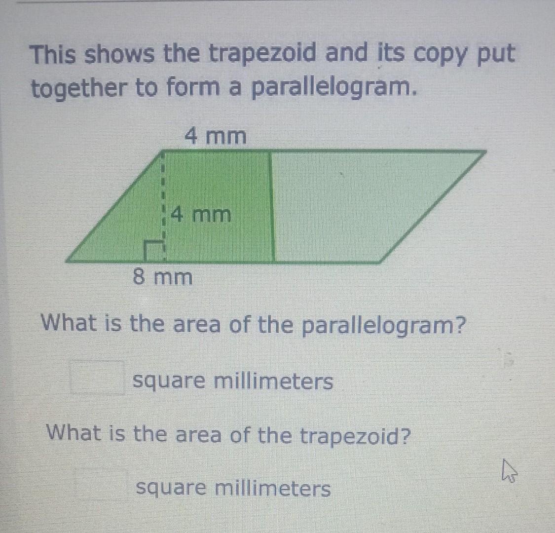 Solved This shows the trapezoid and its copy put together to | Chegg.com