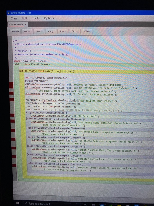 Solved First PSGame - Fps Class Edit Tools Options | Chegg.com