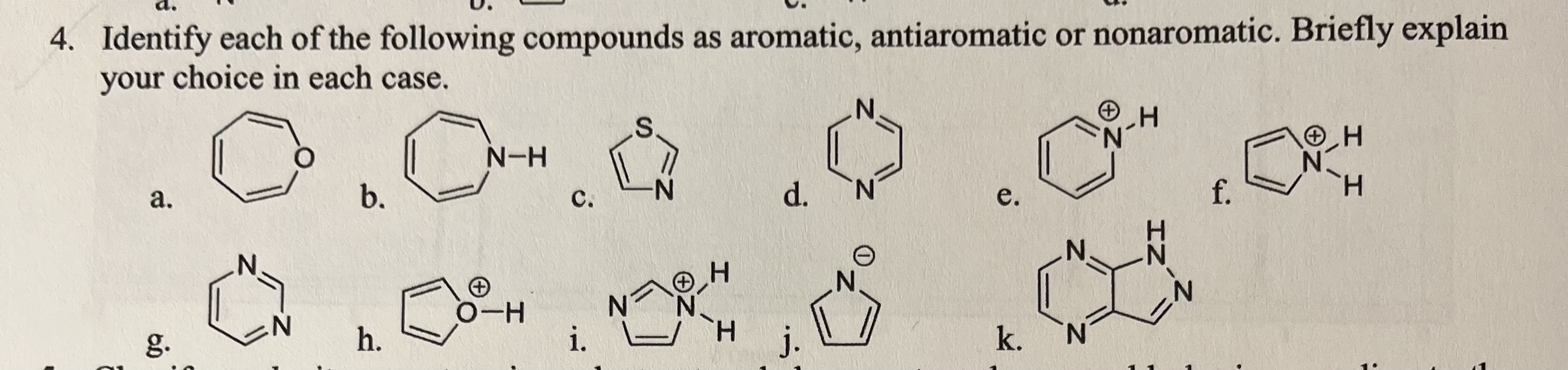 Identify each of the following compounds as aromatic, | Chegg.com