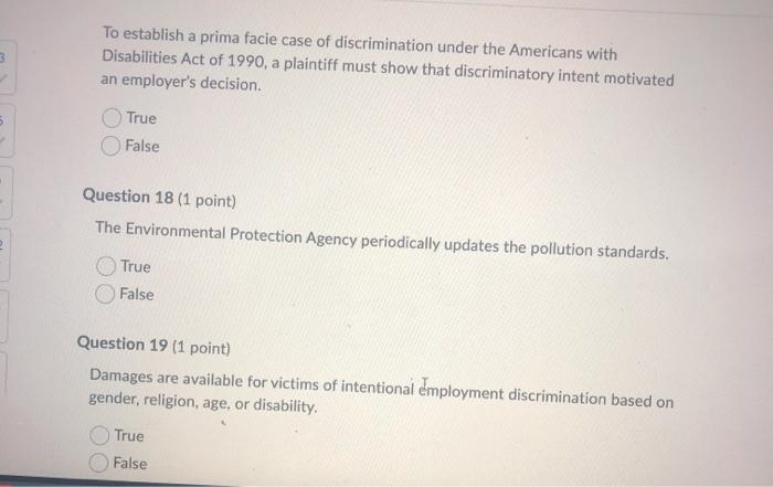 Solved To establish a prima facie case of discrimination | Chegg.com