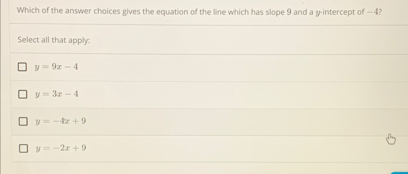 Solved Which of the answer choices gives the equation of the | Chegg.com