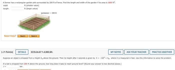 Solved A farmer has a rectangular garden plot surrounded by | Chegg.com