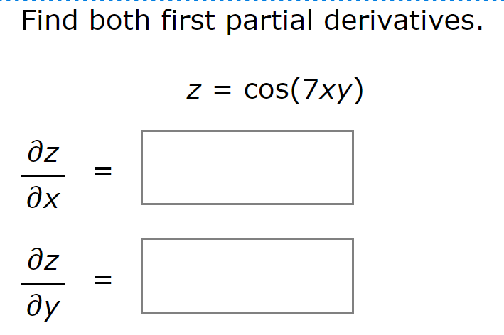 Solved Find both first partial | Chegg.com