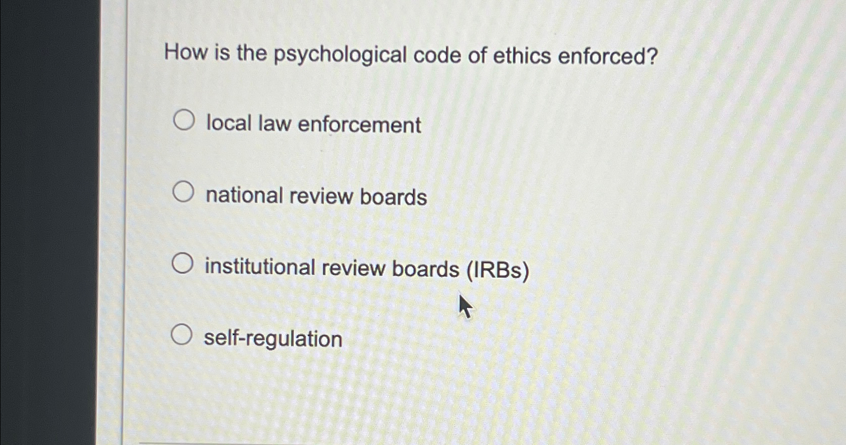 Solved How is the psychological code of ethics | Chegg.com