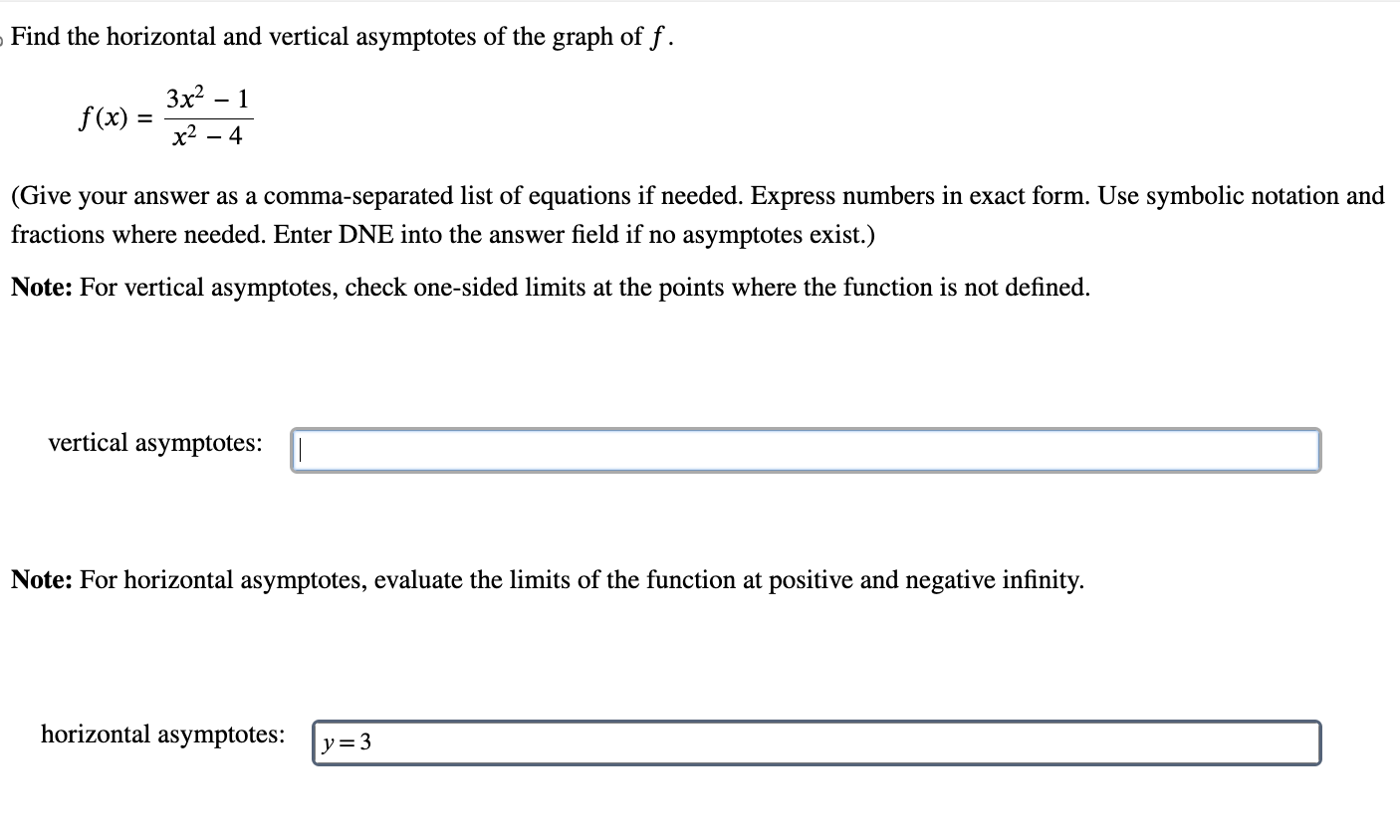 Solved Find the horizontal and vertical asymptotes of the | Chegg.com