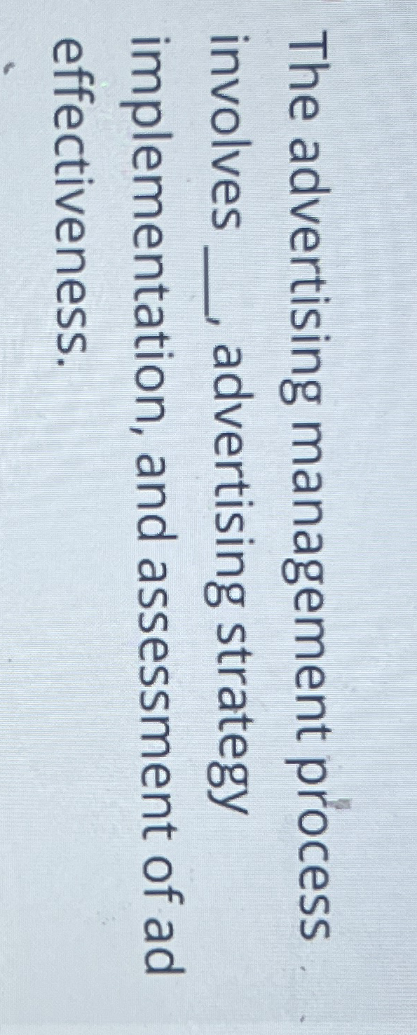 Solved The advertising management process involves q, | Chegg.com
