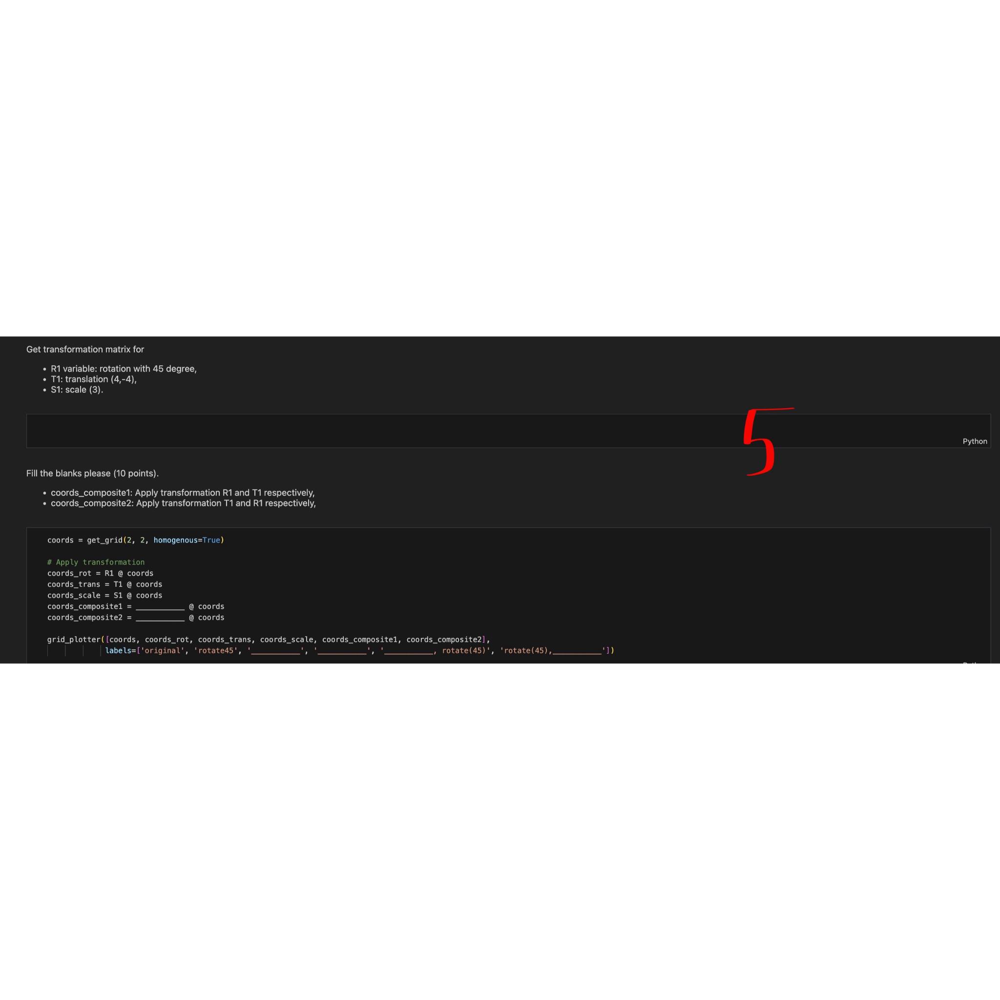 Solved Get transformation matrix for *R1 ﻿variable: rotation | Chegg.com
