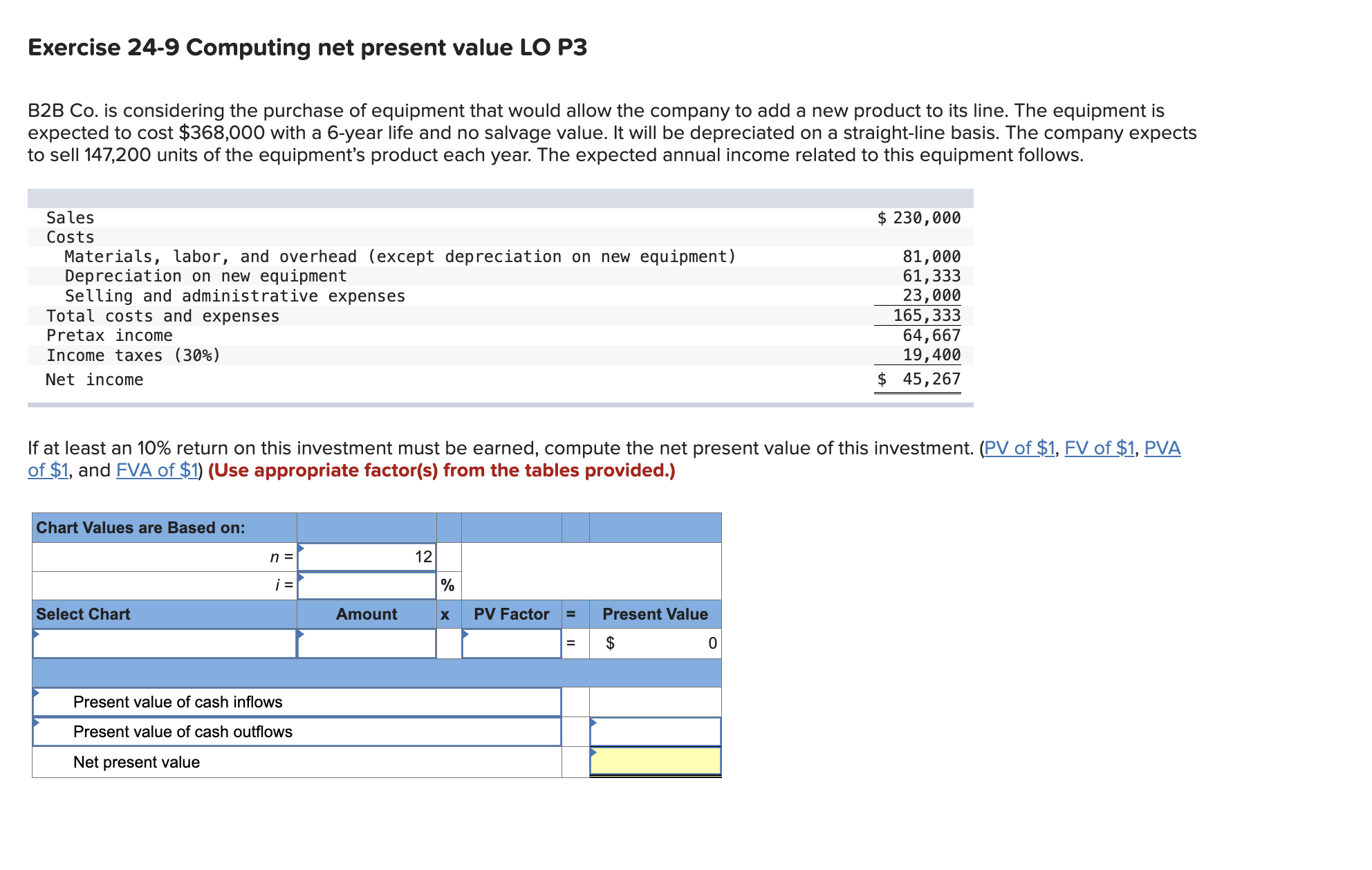 Solved Exercise 24-9 ﻿Computing net present value LO P3B2BC. | Chegg.com