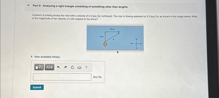 Solved Part D - Analyzing a right triangle consisting of | Chegg.com