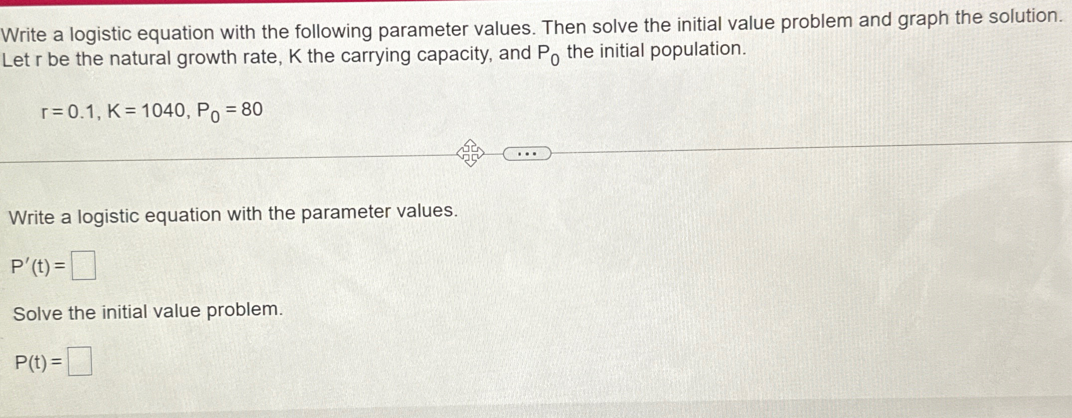 Solved Write a logistic equation with the following | Chegg.com
