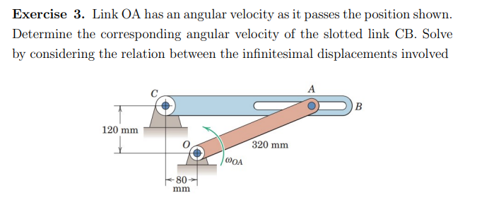 Exercise 3. ﻿Link OA has an angular velocity as it | Chegg.com