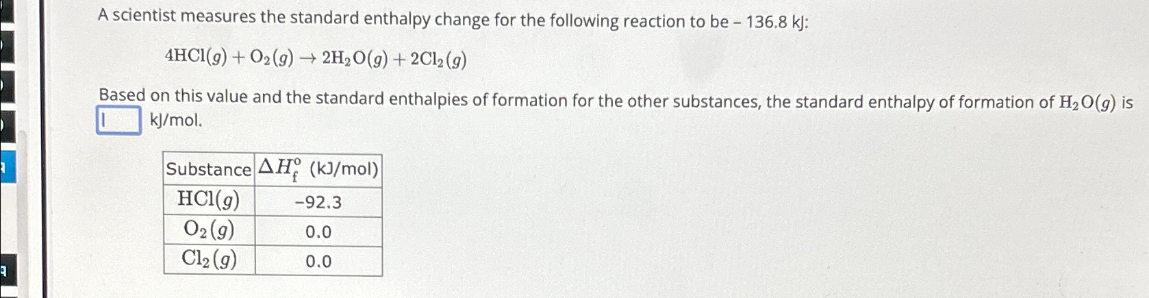 Solved A scientist measures the standard enthalpy change for | Chegg.com