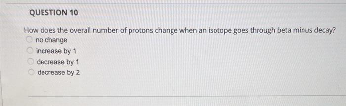 Solved How does the overall number of protons change when an | Chegg.com