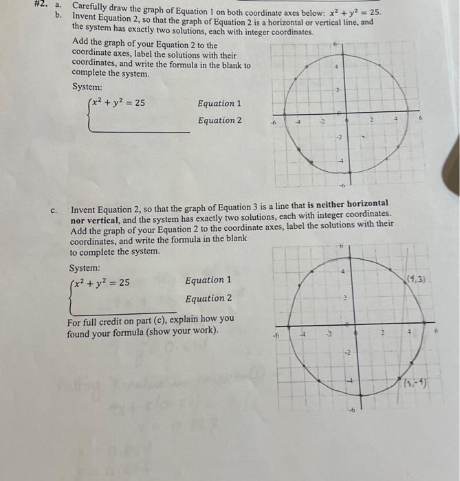 42. a. Carefully draw the graph of Equation 1 on both | Chegg.com