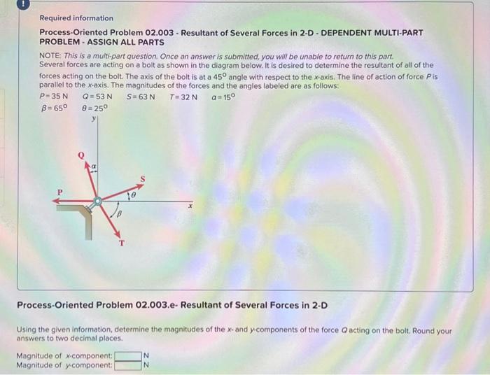 Solved Required information Process-Oriented Problem 02.003 | Chegg.com
