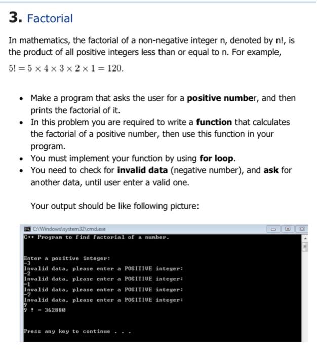 Solved 2. Make a program that asks the user for a positive | Chegg.com