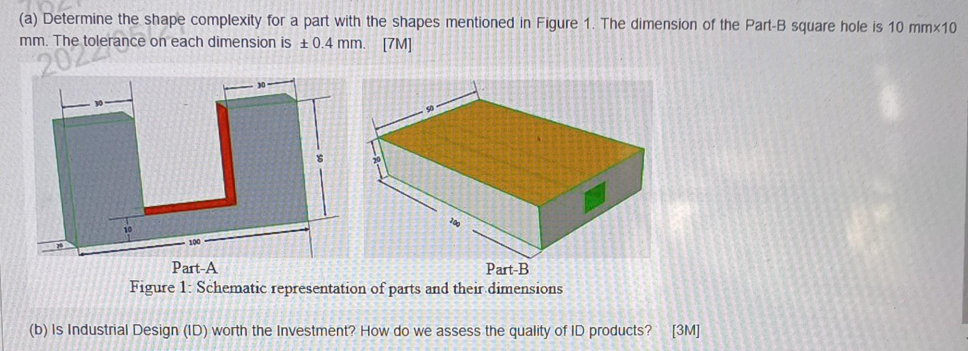 Solved (a) Determine the shape complexity for a part with | Chegg.com