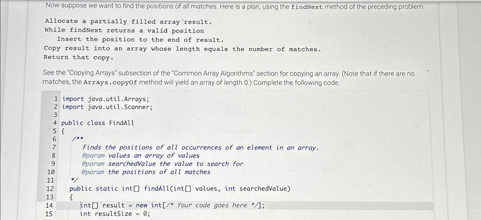 Solved Now suppose we want to find the positions of all | Chegg.com