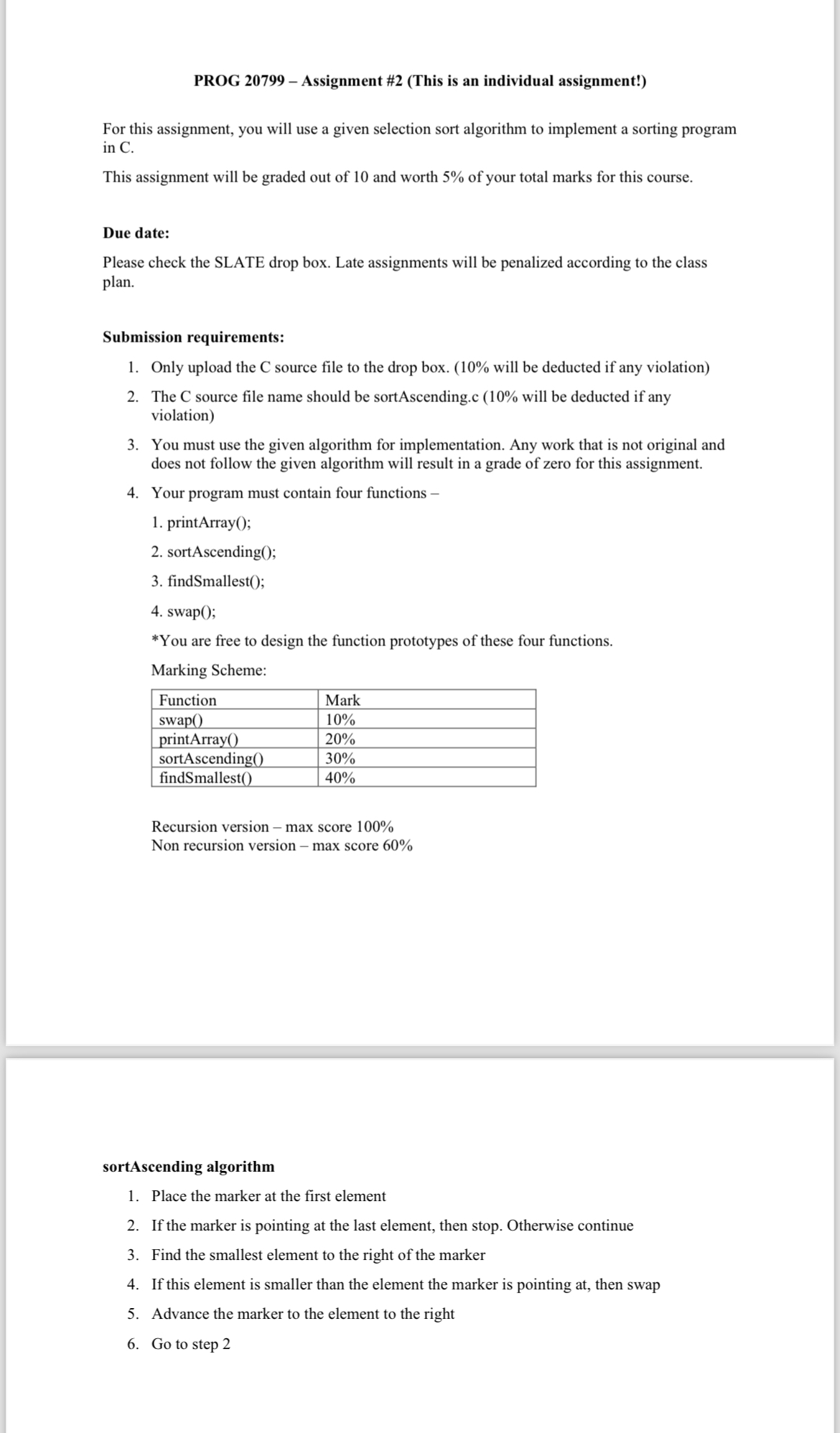 Solved PROG 20799 - ﻿Assignment #2 (This is an individual | Chegg.com