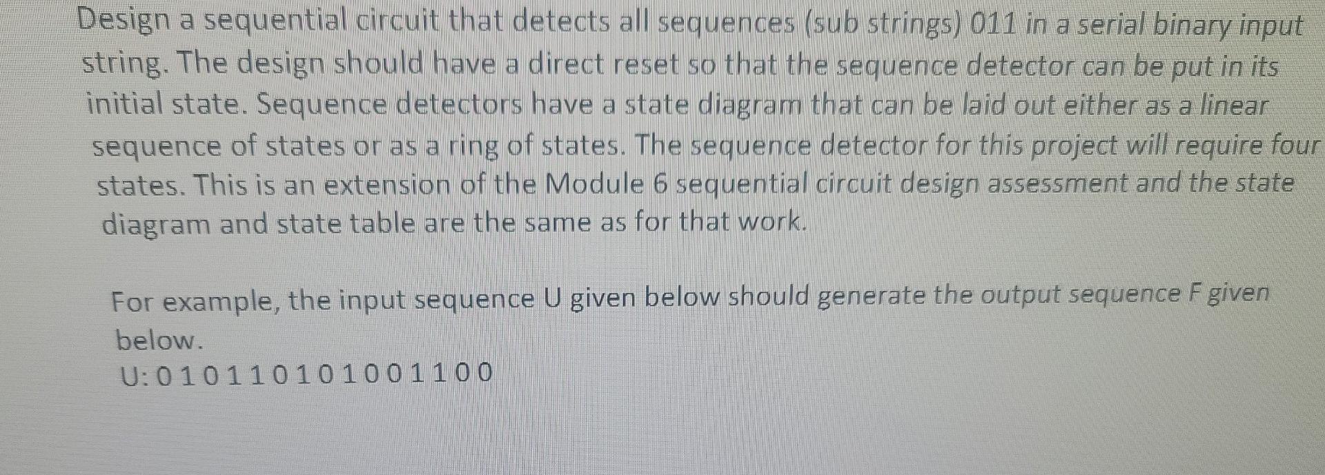 Solved Design a sequential circuit that detects all | Chegg.com