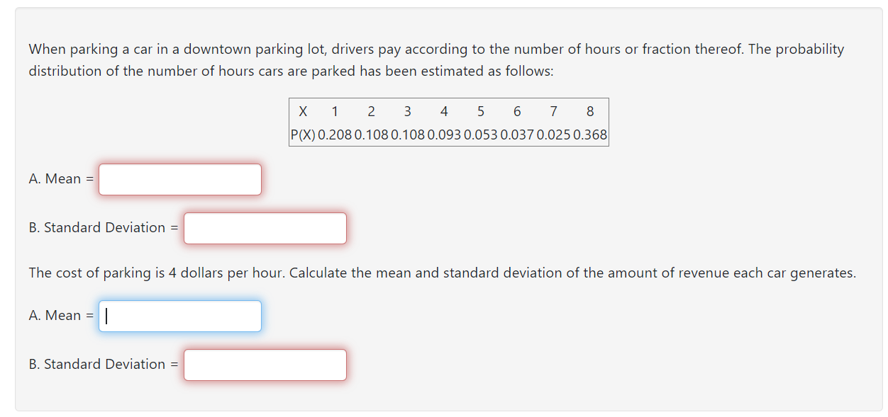 Solved When parking a car in a downtown parking lot, drivers | Chegg.com