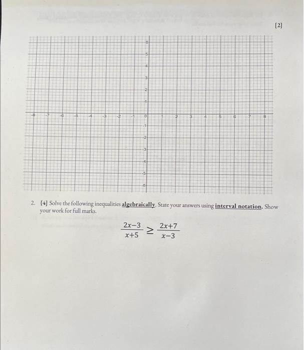 Solved 2. \{4] Solve the following inequalities | Chegg.com